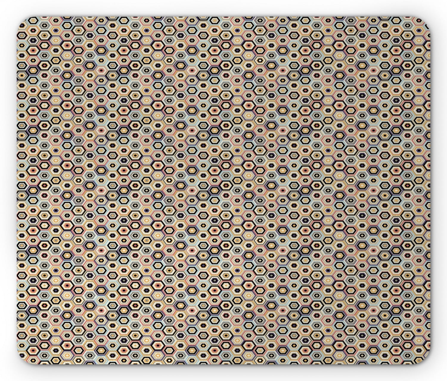 Honeycomb Mouse Pad, Geometric Composition with Bullseye Hexagon ...