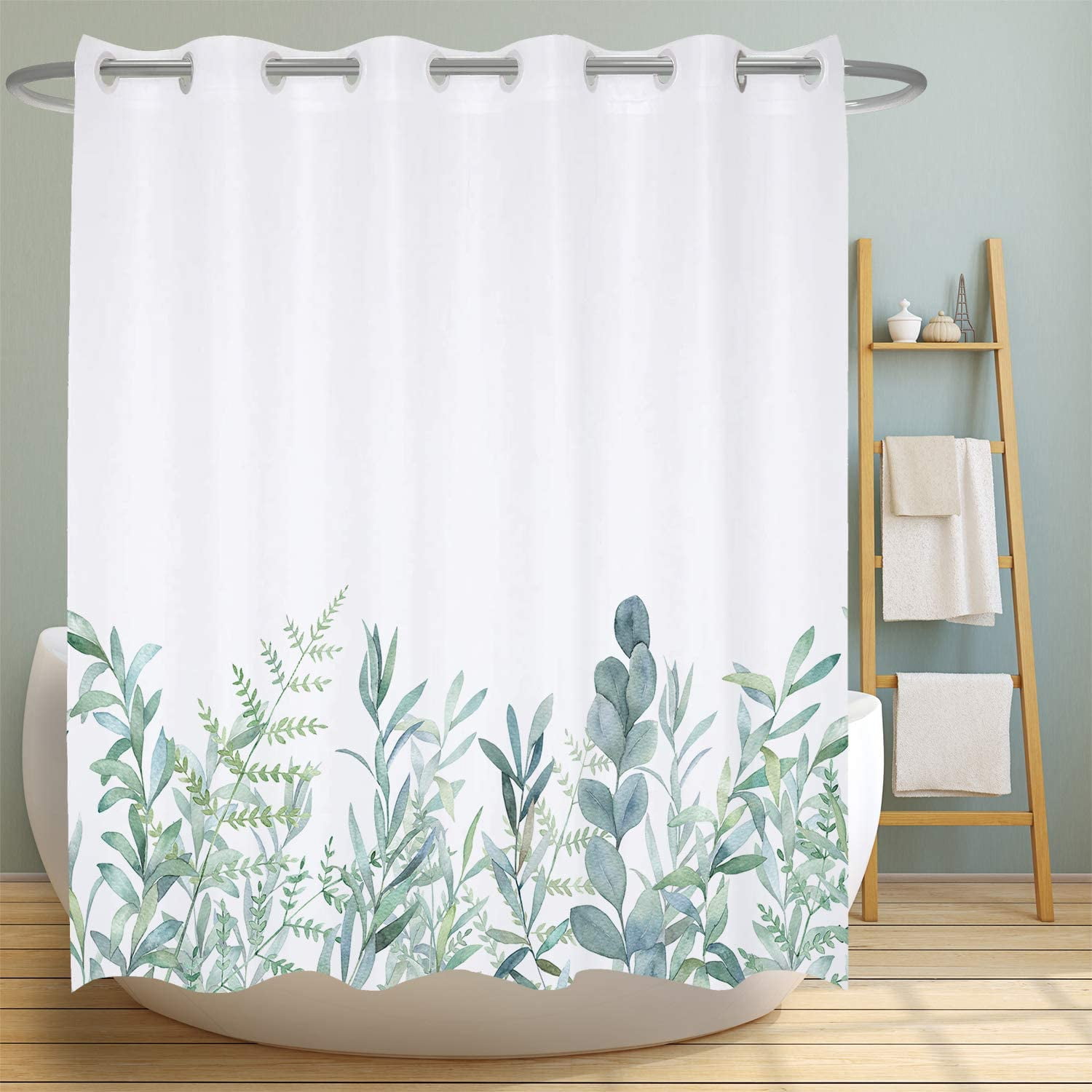 Spa Fabric Shower Curtain Rock Scenic Ringless Shower Curtain Zen