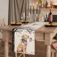 4th of July Golden Dog Burlap Cotton Table Runner 13x36 Inches Short ...