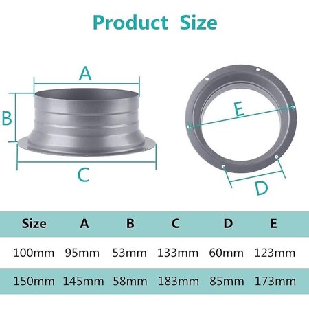 Mating Flange Wall Mounting Flange Connector Exhaust Duct Adapter For ...
