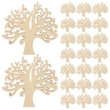 Zcyifa 30pcs Tree Wooden Cut Outs DIY Wood Trees Ornaments Wooden Tree ...