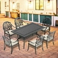 7-Piece Cast Aluminum Outdoor Furniture Patio Dining Set,Include 6 ...