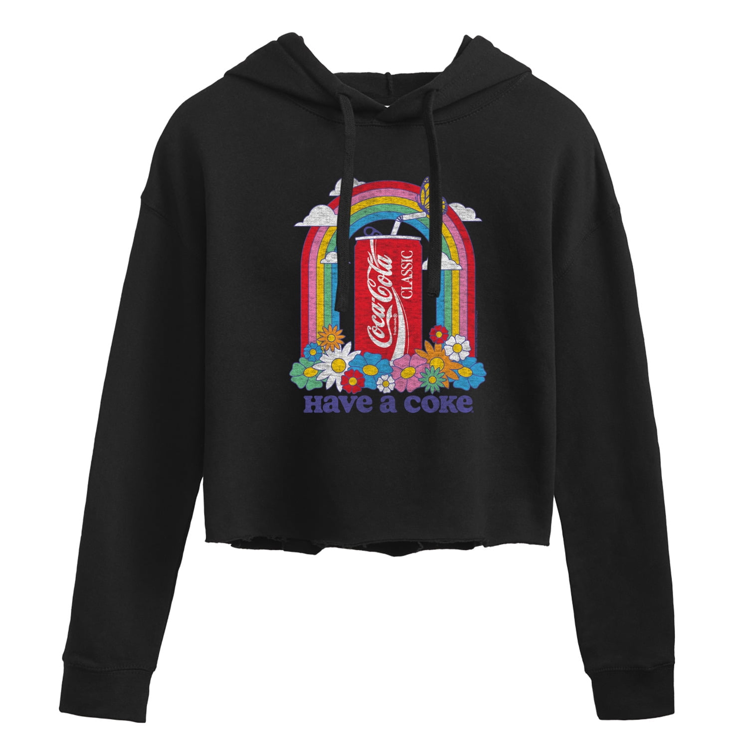 Coca-Cola - Have A Coke Rainbow - Juniors Cropped Pullover Hoodie ...