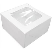 O'Creme 9 Inch x 9 Inch x 5 Inch High Square Cake Box All White with ...