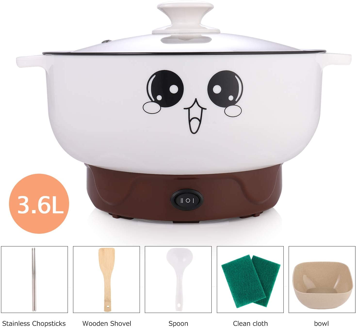 Multi-function Electric Hot Pot, 3.6L Non-Stick Electric Cooker for ...