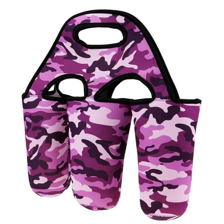 Portable Insulated Drink Carrier for 3 Bottles, Neoprene Insulator ...