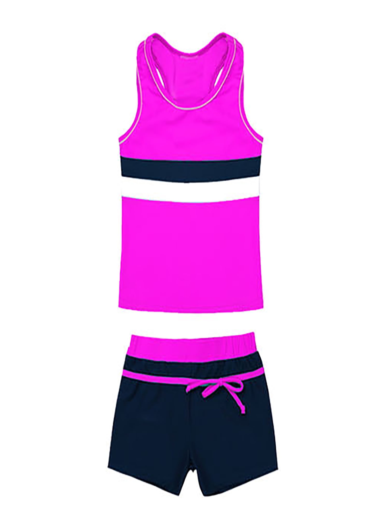 MSemis Girls Kids Two-Piece Tankini Racer-Back Tank Tops Boyshort ...