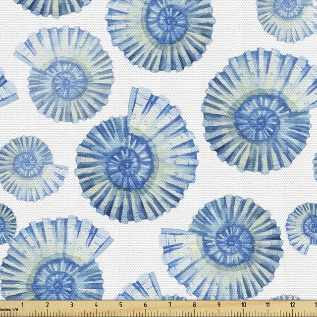 Shells Fabric by the Yard, Watercolor Illustration of Chesnut Turban ...