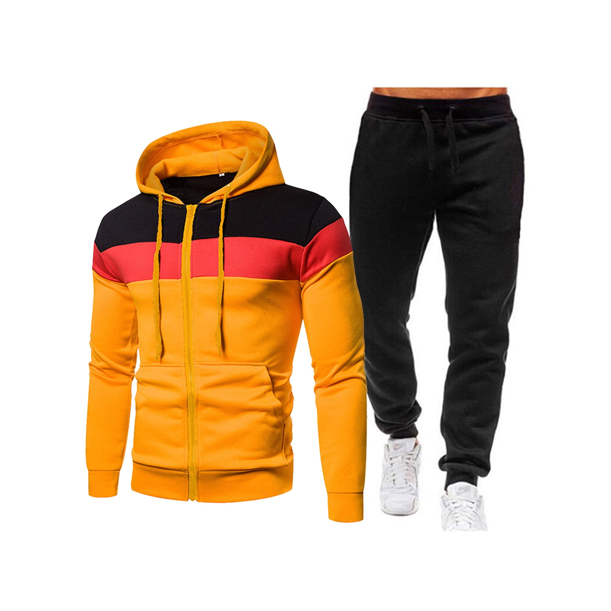 Click here for Bellella Men Hoodies Sweatsuit Colorblock Sweatshi... prices