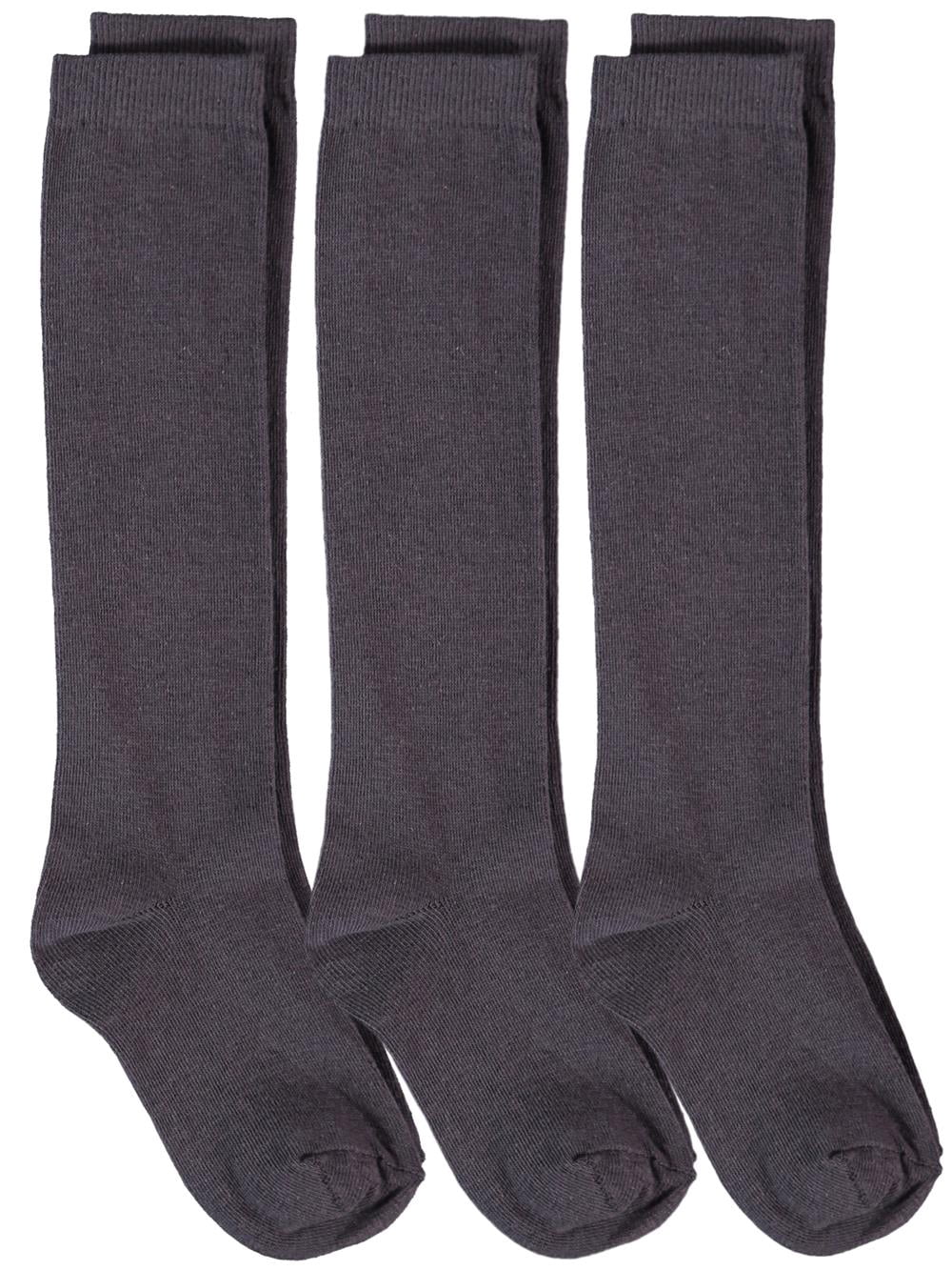 Piccolo Hosiery Girls School Uniform Knee-High Sock, Pack of Three(Grey ...
