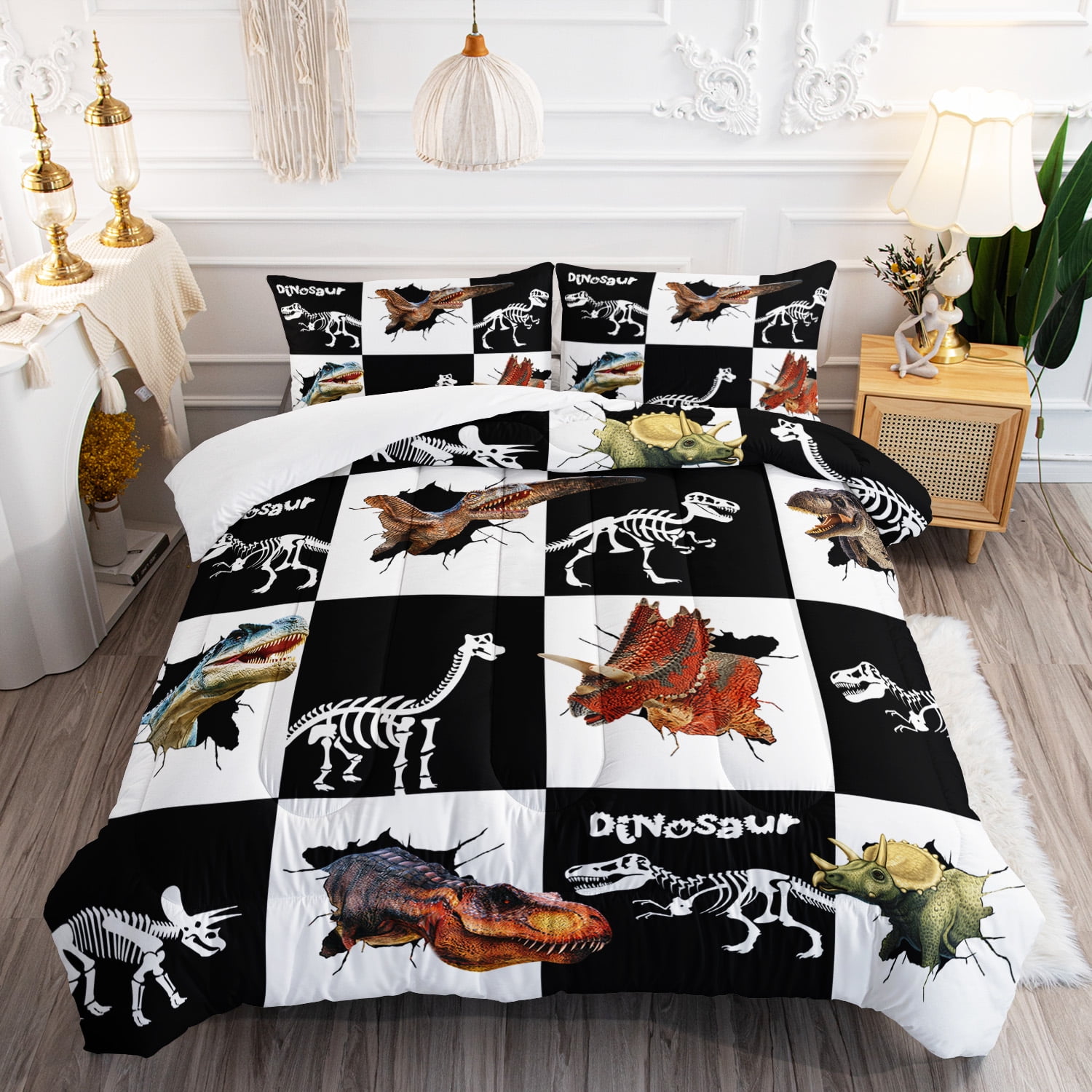 Hosima 3-Piece 3D Digital Comforter With Butterflies And Flowers ...