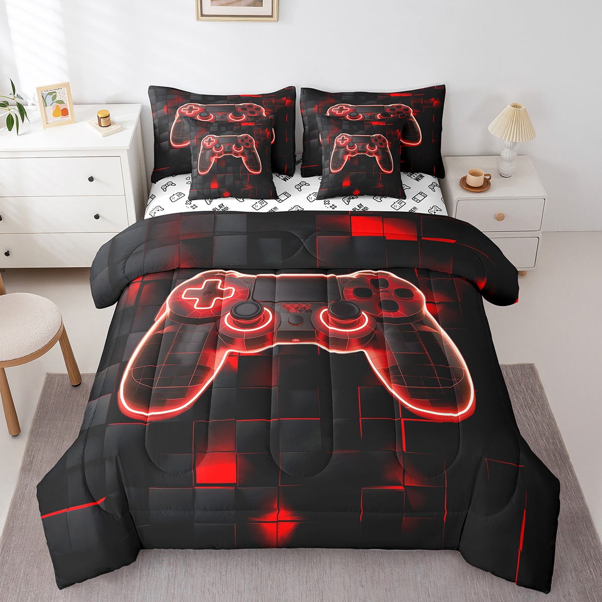 Click here for Yst Boys Gamer Comforter Set Queen Bed In A Bag 7p... prices