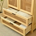 Better Home Products Pine Wood Closet with Rattan Doors and 2-Drawers ...