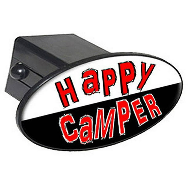 Happy Camper 2 Oval Tow Trailer Hitch Cover Plug Insert
