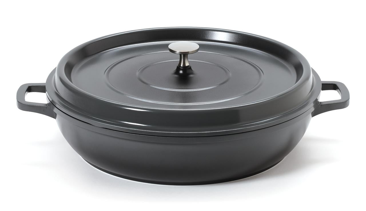 Heiss® Energy-Efficient Cast Aluminum Braiser Pan / Casserole Dish, 4.5 ...