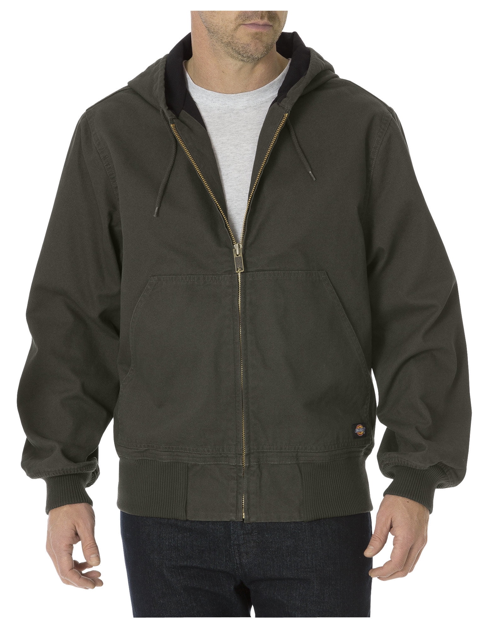 Dickies TJ250 Sanded Duck Thermal Lined Hooded Jacket-BK OLIVE-4X Big ...