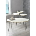 White Oval Coffee Table Set with 4 PCS,Set With 3 Modern Round Nesting ...