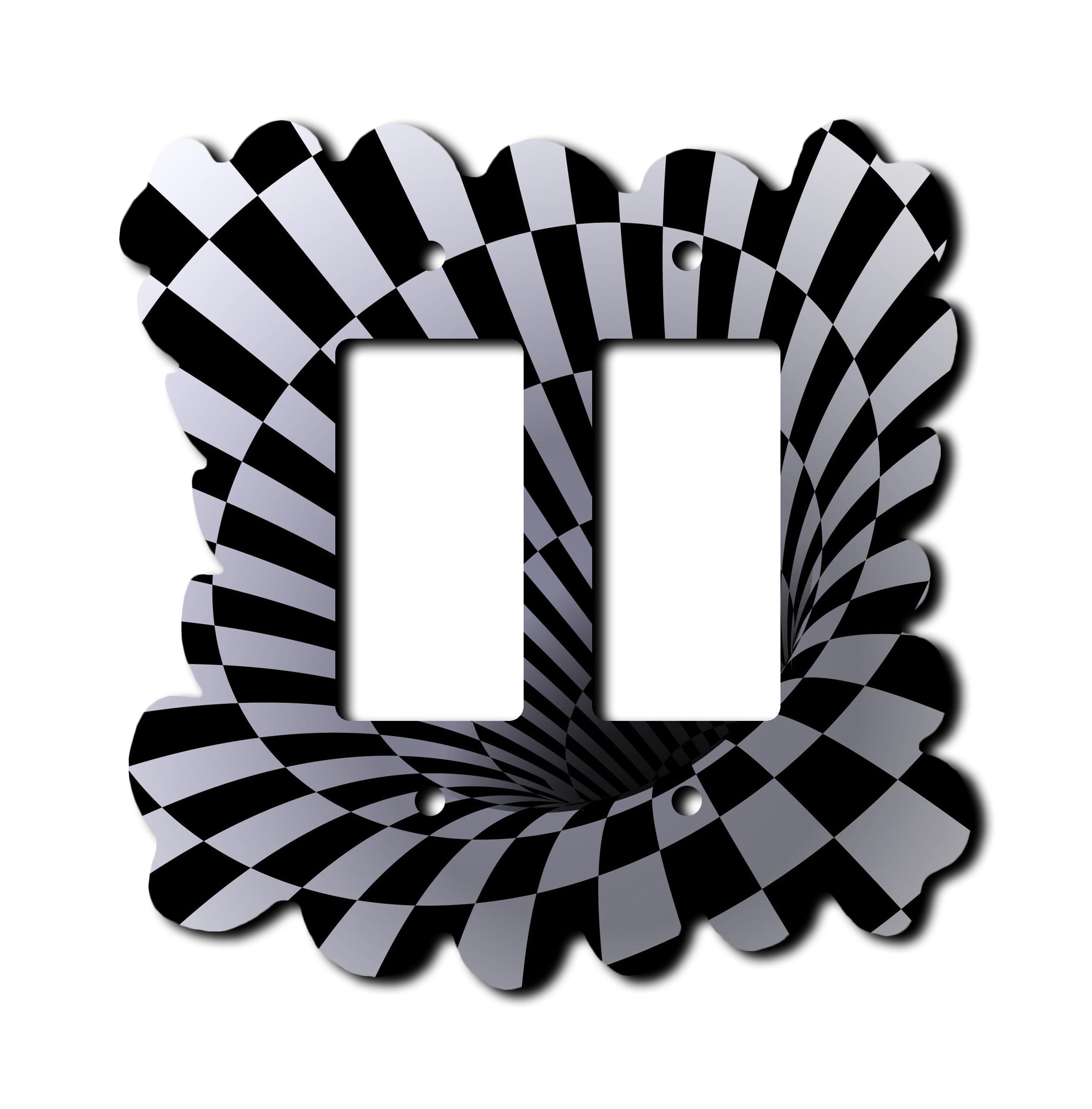 Off The Wall Plates - Black Optical Illusion - Double Gang Paddle ...