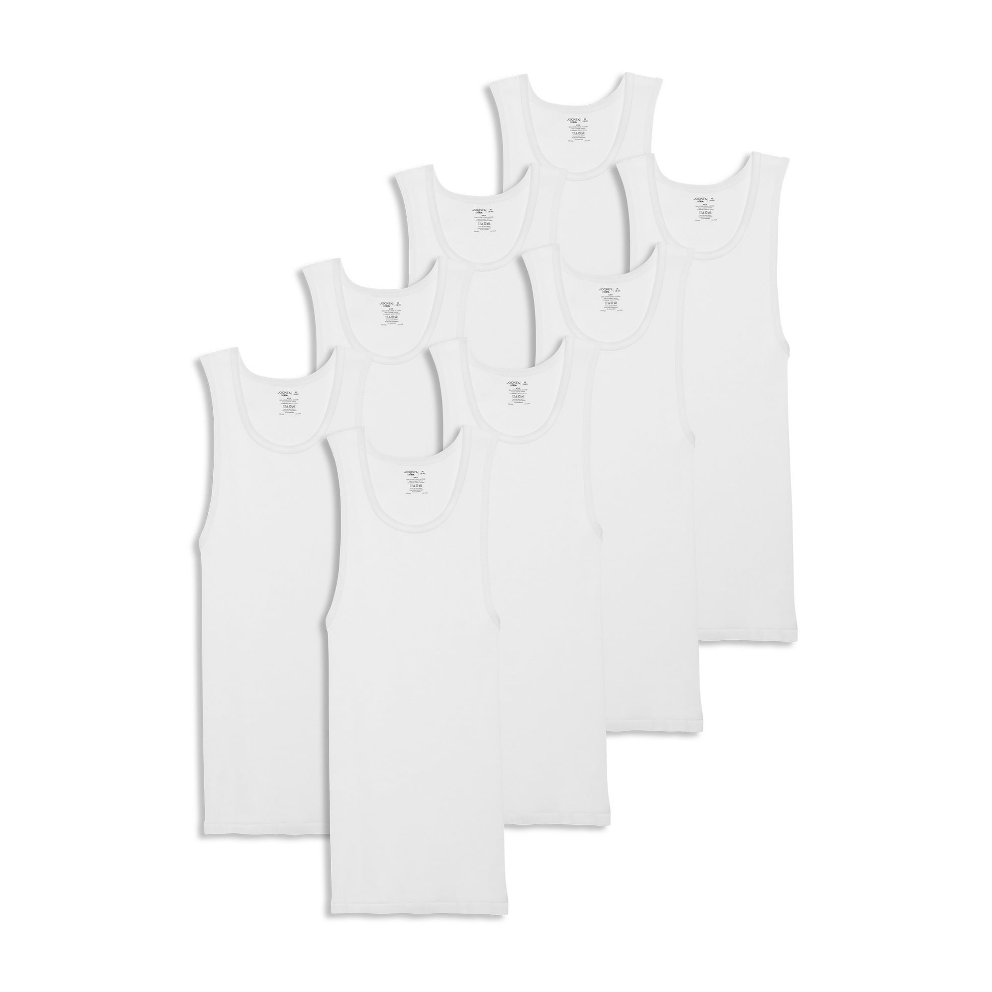 Click here for Jockey Mens 100 Cotton A-Shirt Tank - 8 Pack prices