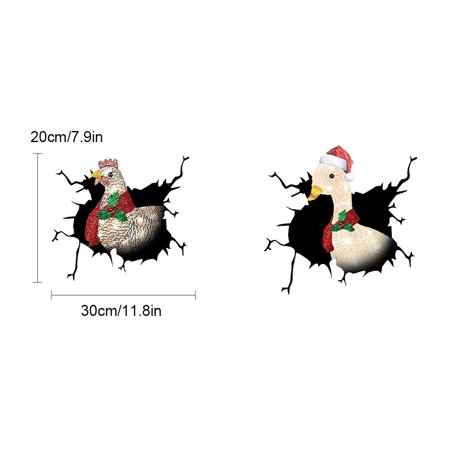 PVC Christmas Auto Sticker Portable Cute Removable Animal Long Lasting ...