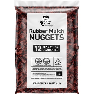 GroundSmart Premium Recycled Rubber Mulch, Red Garden Nugget, 75 cu ft ...