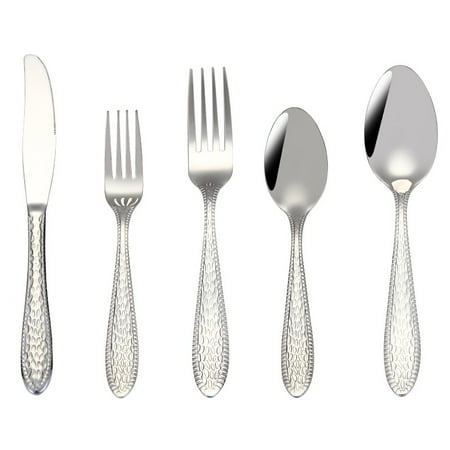 Jinsinto Stainless Steel Flatware - Silverware - 5 Piece Cutlery Set ...