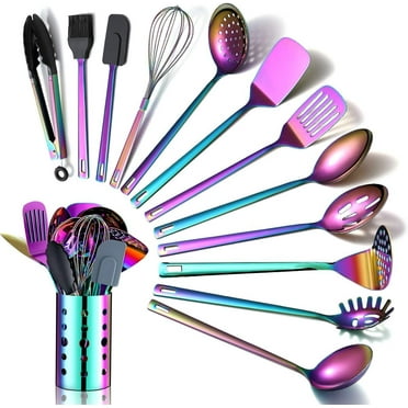 ReaNea 13 Piece Stainless Steel Kitchen Utensils Set with Utensil ...