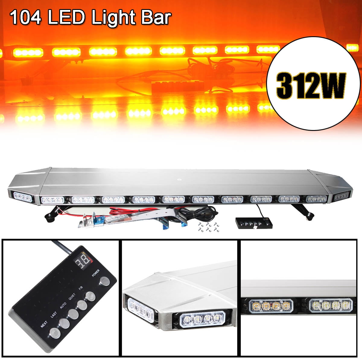 ECUTEE 104 LED 47 inch Light Bar Signal Beacon Warn Tow Truck Response ...