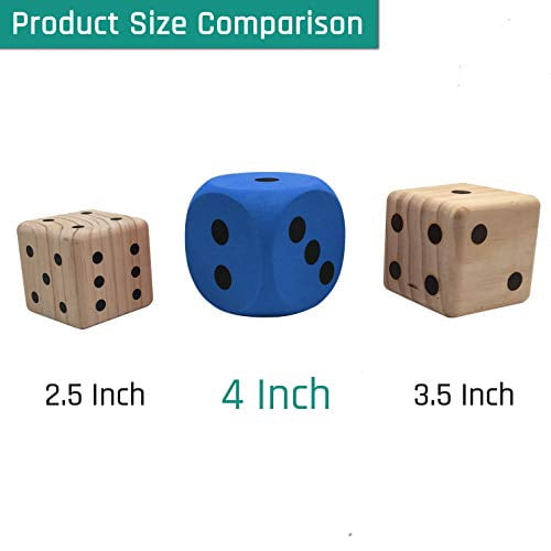 Buy 4 Inch Jumbo Foam Dice Set of 6 Yard Outdoor Games for Adults and ...