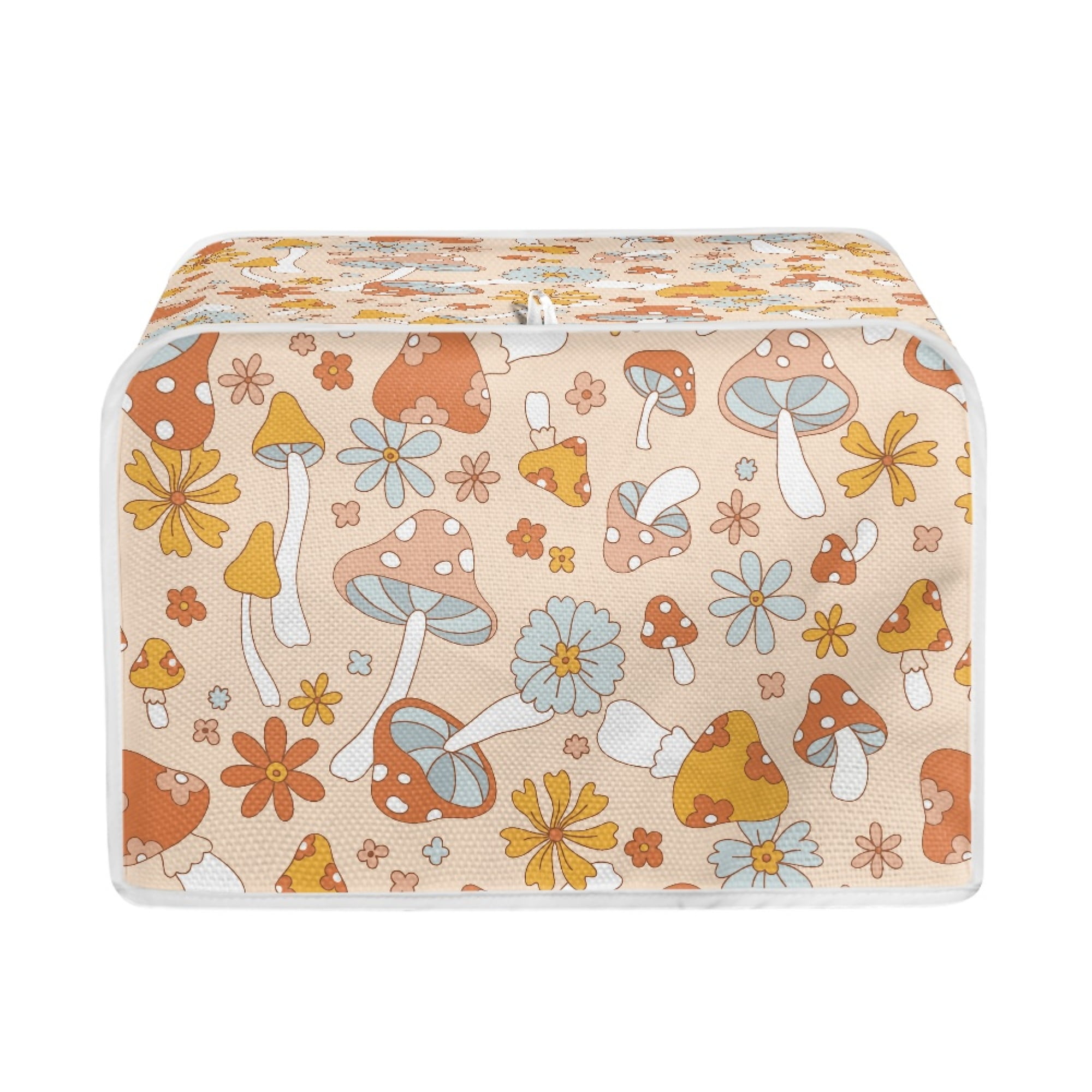 NETILGEN Daisy Aesthetic Mushroom Print Toaster Cover 4 Slice Kitchen ...