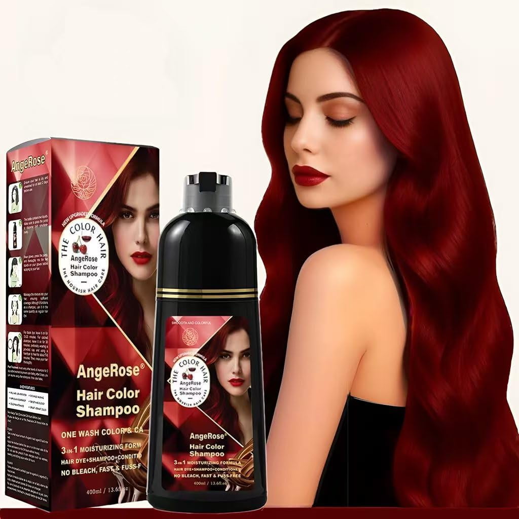 Champú colorante para el cabello AngeRose Instant Herb 3 en 1, 400 ml ...