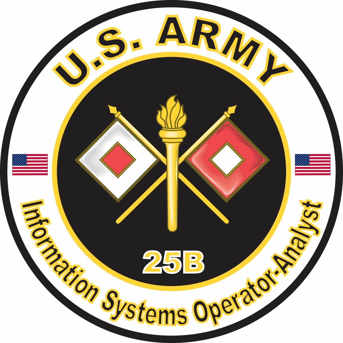 3.8 Inch U.S. Army MOS 25B Information Systems Operator-Analyst ...