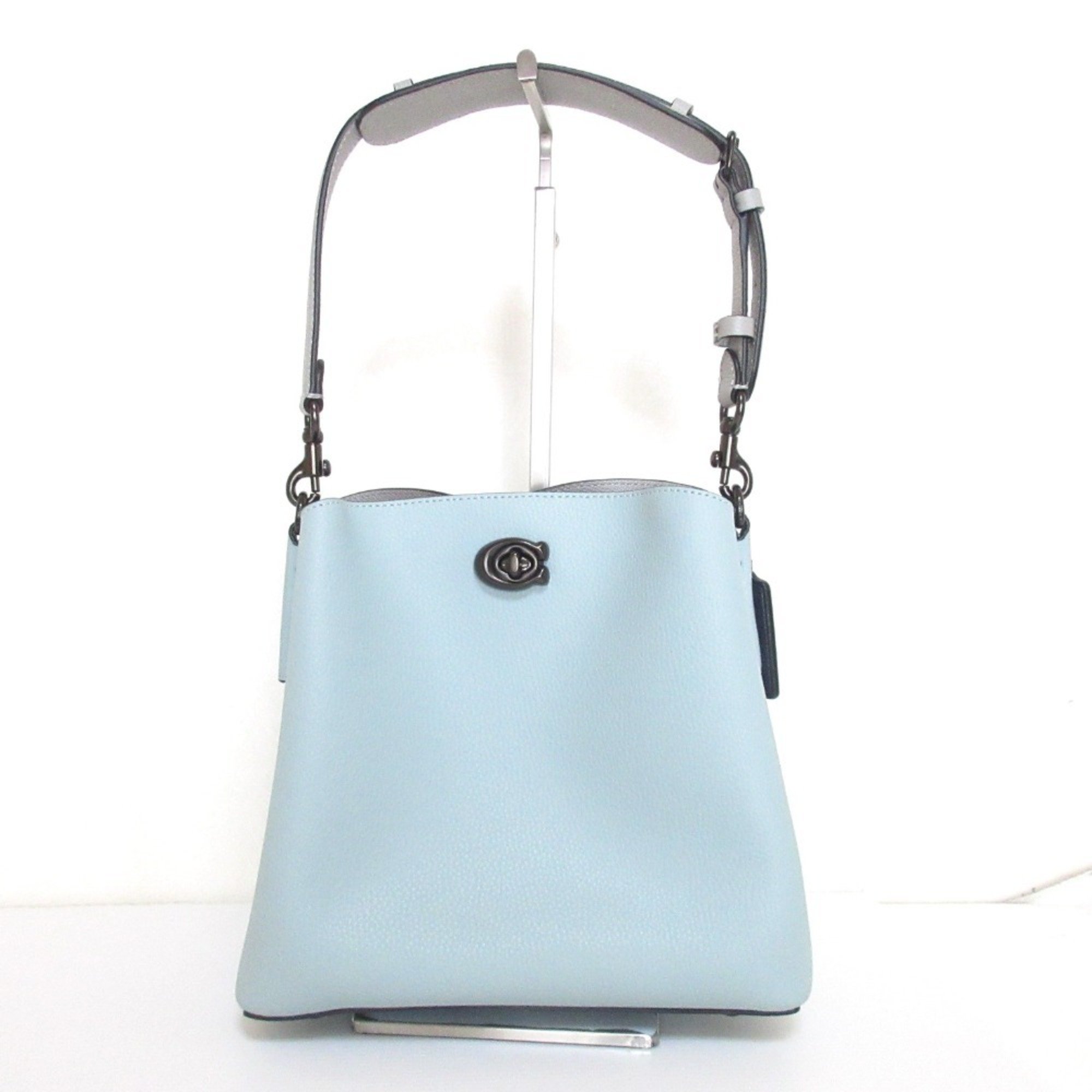 Pre-Owned COACH Willow Bucket Bag Color Block Turnlock 2WAY Shoulder ...