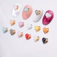 30 Pieces Colorful Resin Gold Edge Heart Shape Faux Gemstones Flat ...