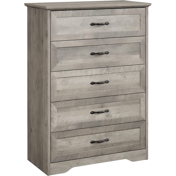 Dresser for Bedroom with 5 Drawers, Tall Wood Drawer Dresser Chest of ...
