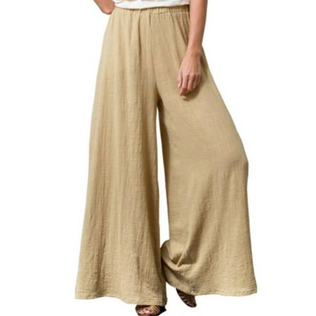 Bellella pantalon femme jambe large pantalon long bas de couleur unie ...