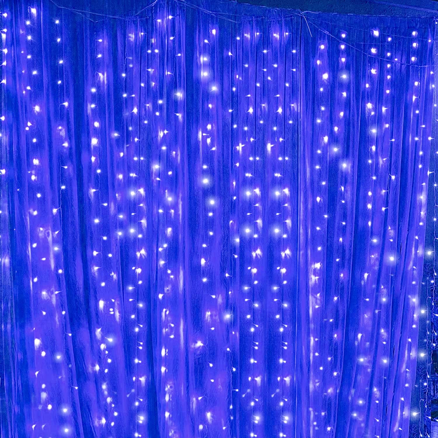 200 LED Window Curtain String Light - Blue Color for Wedding, Party ...