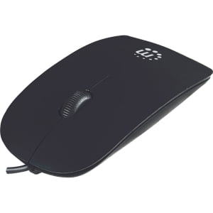 Manhattan Silhouette Optical Mouse USB, Three Buttons with Scroll Wheel, 1000 dpi, Black ...