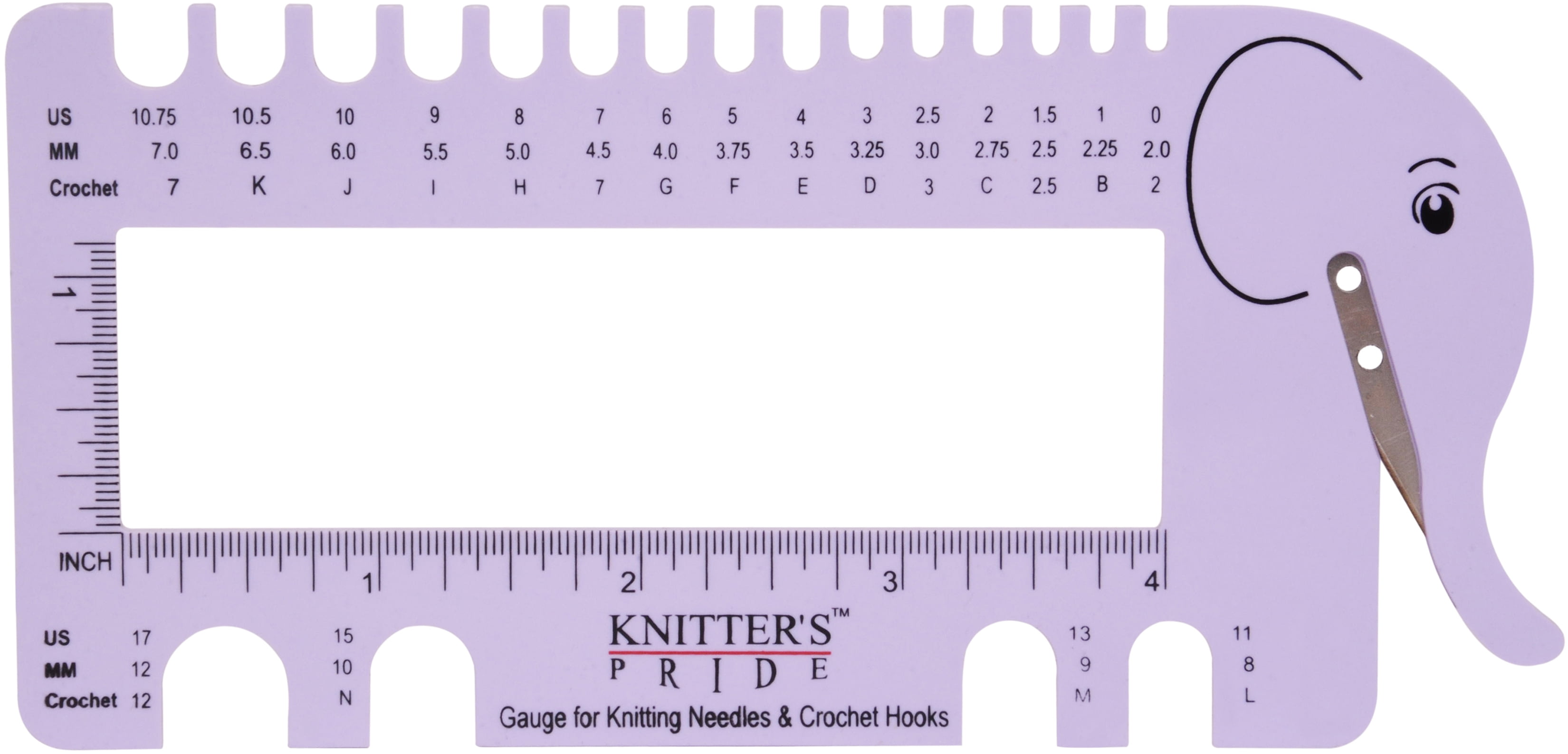 Needle & Crochet View Sizer W/ Yarn Cutter-Lilac - Walmart.com