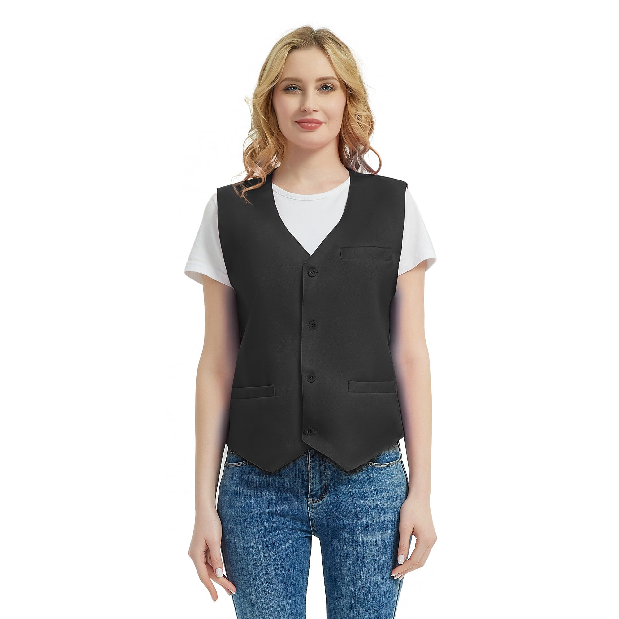 Toptie Waiter Uniform Unisex Button Vest For Supermarket Clerk ...