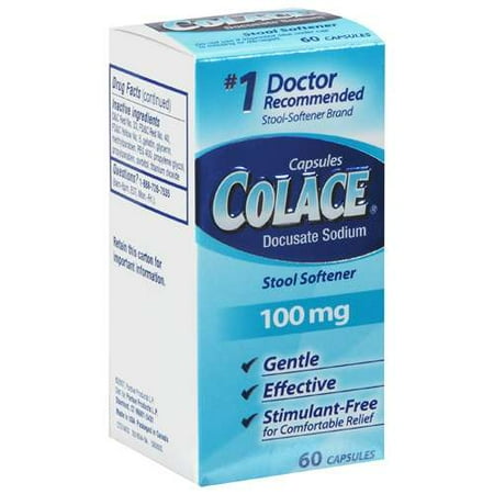 Colace Docusate Sodium Stool Softener, 100mg - Walmart.com