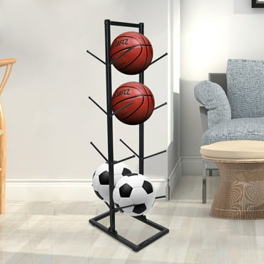 Durable Ball Storage Rack Basketball Sports Equipment Organizer Space ...