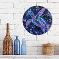 10" Artistic Round Wall Decorative Desk Clock Neon Fluorescent Turtle ...