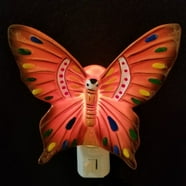 Puzzled Butterfly Glass Art Night Light, Plug In Decorative Socket Lamp ...