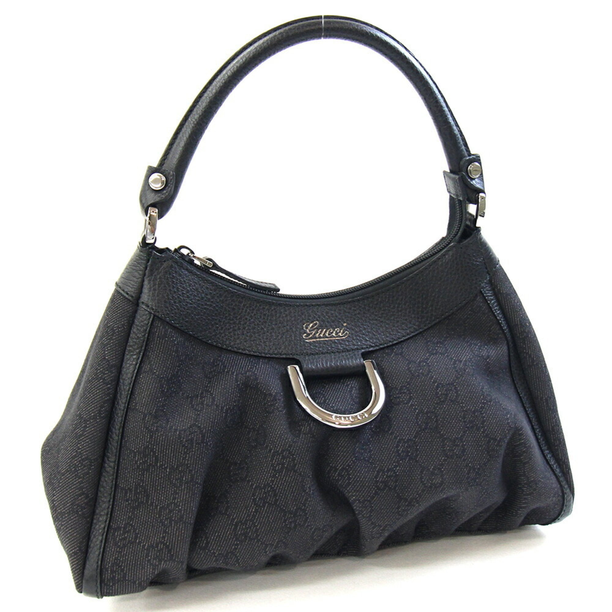 Pre-Owned Gucci GG Abby Bag 265692 Black Canvas and Leather One-Handle ...