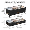 Under Bed Storage Bin Black 2-Pack 75L XXL Adjustable Height Rolling ...
