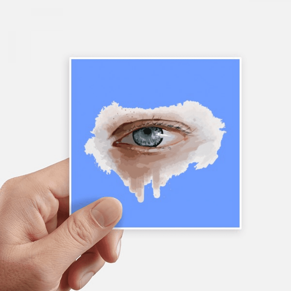 Realism Painting Stream Eyes Sticker Square Waterproof Stickers ...