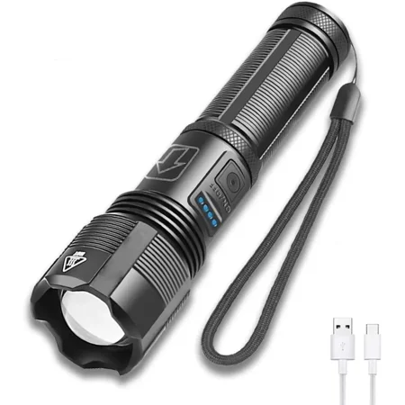 Ultra powerful LED flashlight, rechargeable flashlight waterproof ...