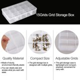Plastic Grid Storage Box 15 Grids Clear Storage Transparent Container ...