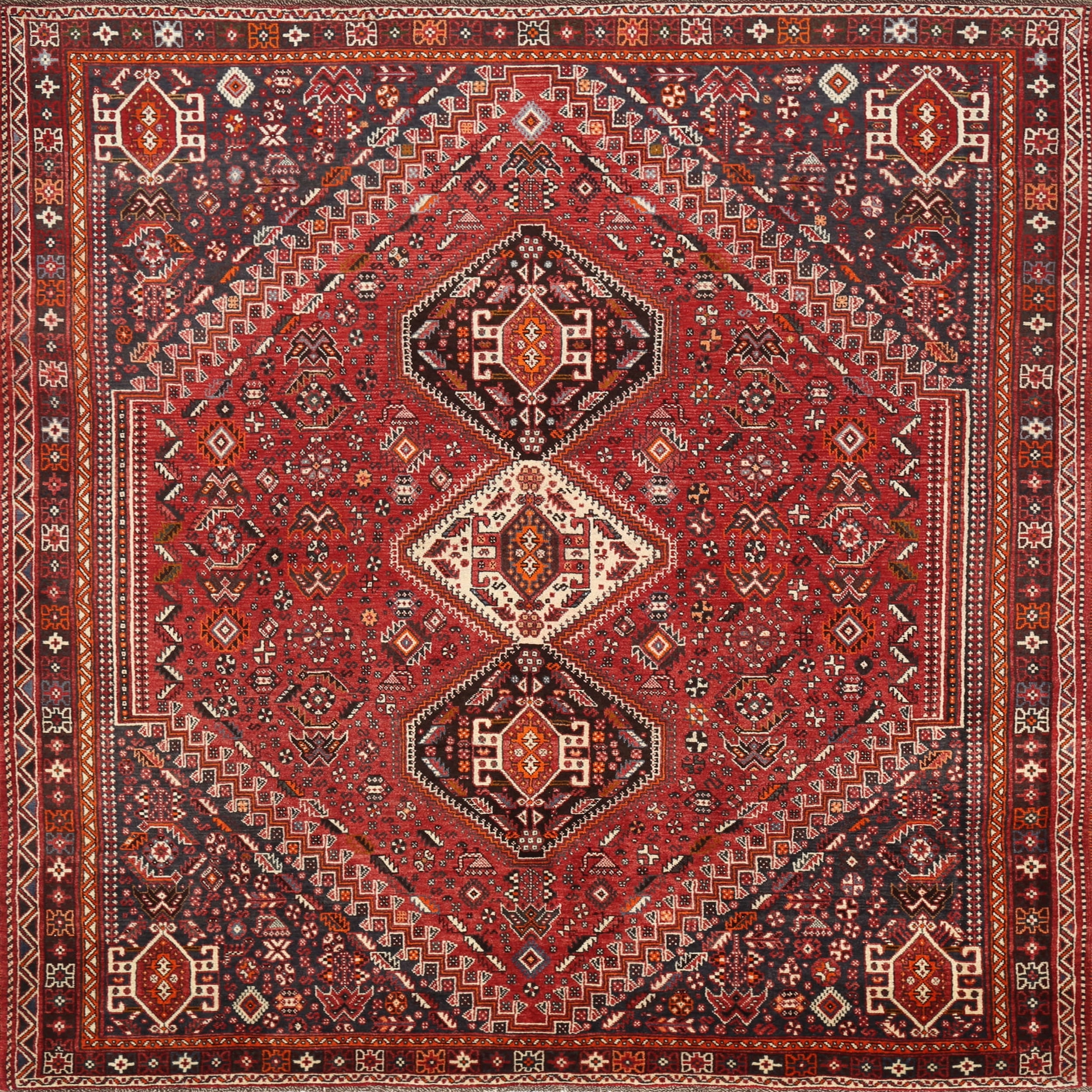 Ahgly Company Indoor Square Traditional Rust Pink Persian Area Rugs, 7 ...